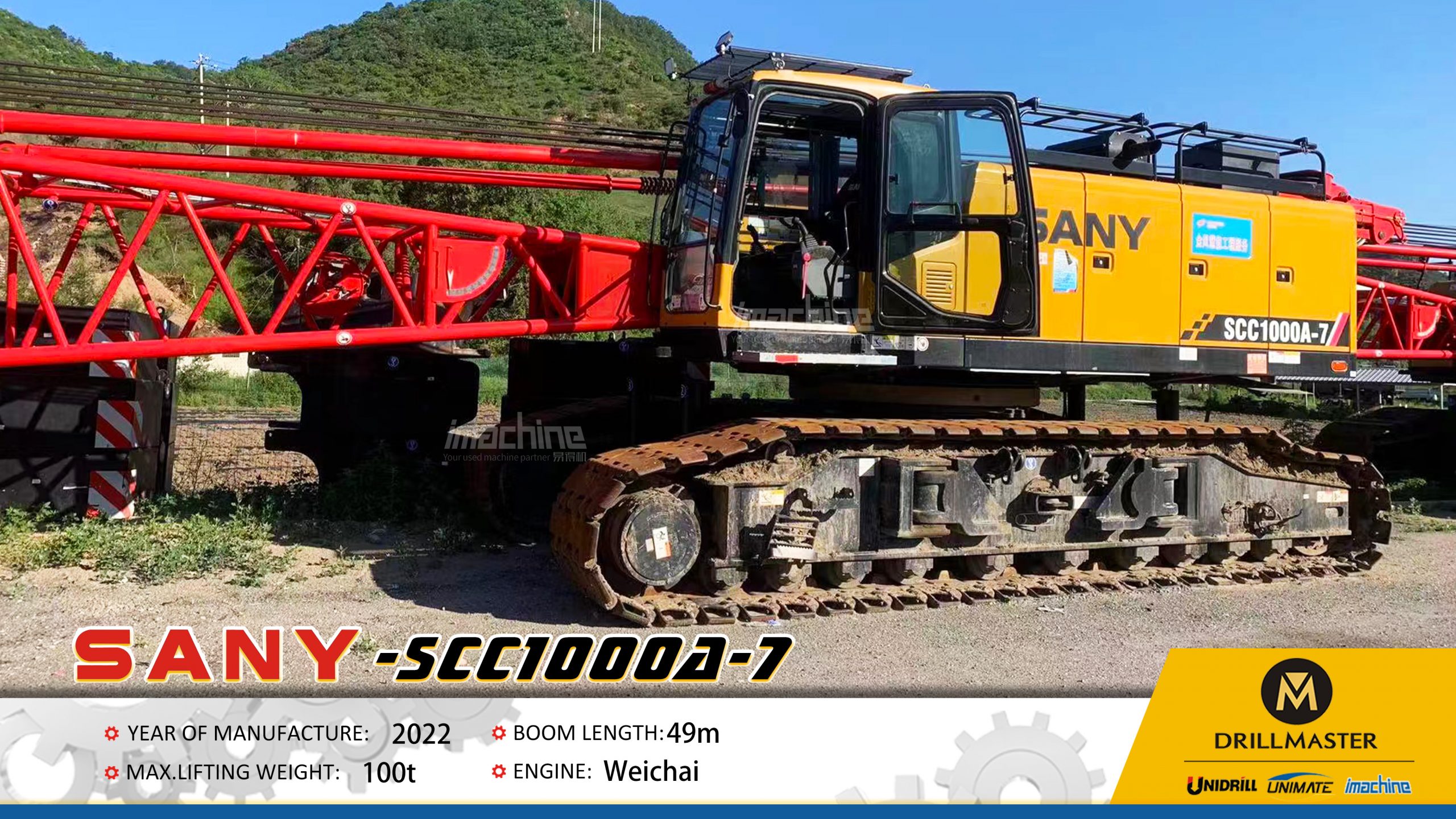 Sany Crawler Crane SCC1000A-7 2022 - DRILLMASTER Engineering Technology